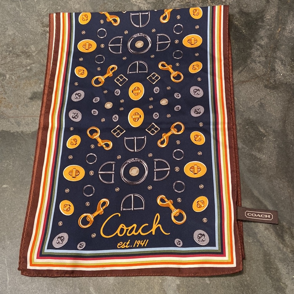 Coach Signature Silk Scarf Like New - Gem
